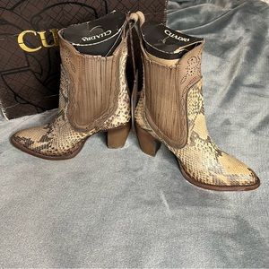 Cuadra | Shoes | Cuadra Python Ret Bel Plunge Natural Womans Boots Nwt ...